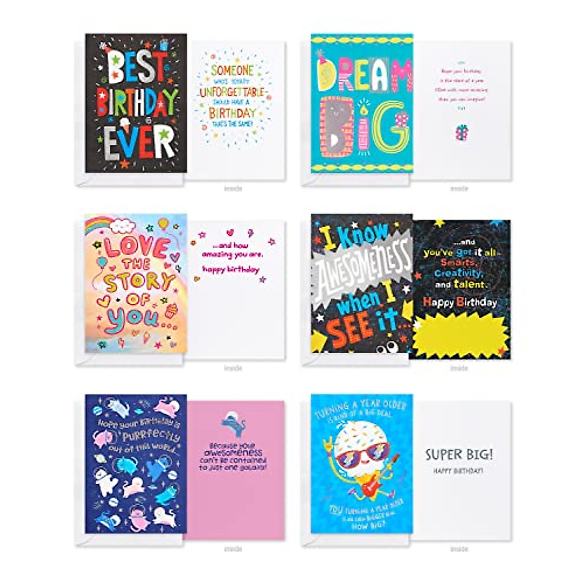 American Greetings Deluxe Kids Birthday Card Assortment, Bright and Cheerful Designs (40-Count)