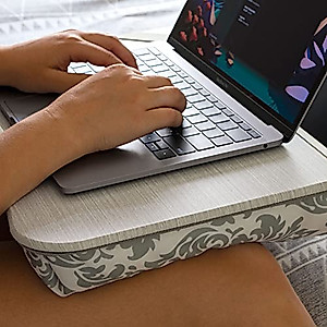 LapGear Designer Lap Desk with Phone Holder and Device Ledge - Aqua Trellis - Fits up to 15.6 inch Laptops - Style No. 45422