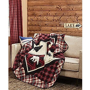 Virah Bella Quilted Throw Blanket 50" x 60" Diamond Bear Lodge Lightweight Throw Quilt Great for Loungers & Extra Bedding - Beautiful Lodge-Themed Blanket