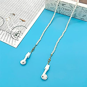 Airpod Strap Necklace Holder Magnetic, Anti-Lost Pearl Lanyard Cord for Neck Compatible with AirPods 1/2/Pro