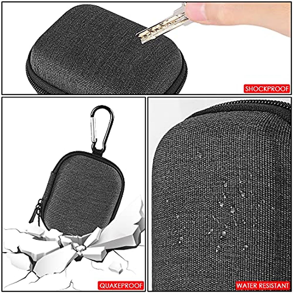 Geekria UltraShell Headphones Case Compatible with JBL Tune 220TWS True Wireless in-Ear Headphone Case, Replacement Hard Shell Travel Carrying Bag with Cable Storage (Grey)