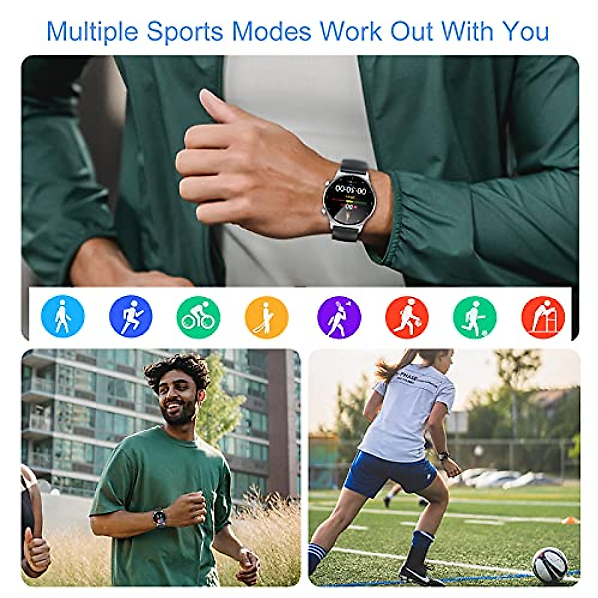 Kimnix Smart Watch, Smartwatch for Men Women IP68 Waterproof Activity Tracker,1.32HD Full Touch Screen Heart Rate Monitor Pedometer Sleep Monitor for Android iOS Phones…