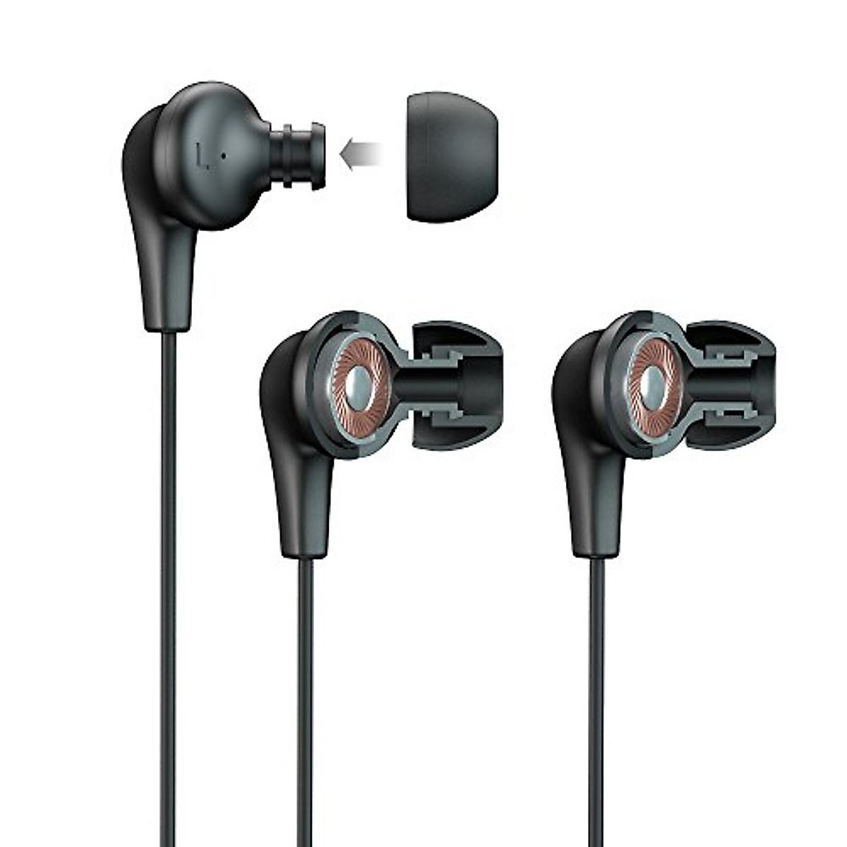 JLAB Audio JBuds2 Premium in-Ear Earbuds Guaranteed Fit, Guaranteed for Life - Black