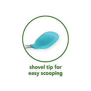 green sprouts Learning Spoon Set | Parent feeds while baby learns | Includes self-feeding spoon for baby to learn & feeding spoon for adult, 2 Piece Set