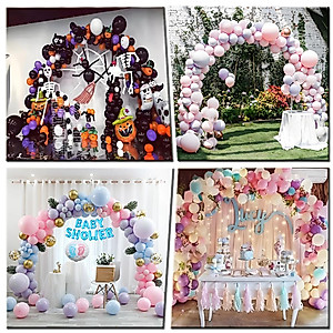 GIMcalo Balloon Arch Stand Kit, 2IN1 Metal Balloon Column Arch with Weighted Water Bag for Birthday, Graduation Ceremony, Baby Baptism, Wedding, Engagement, Various Festival Party Decoration