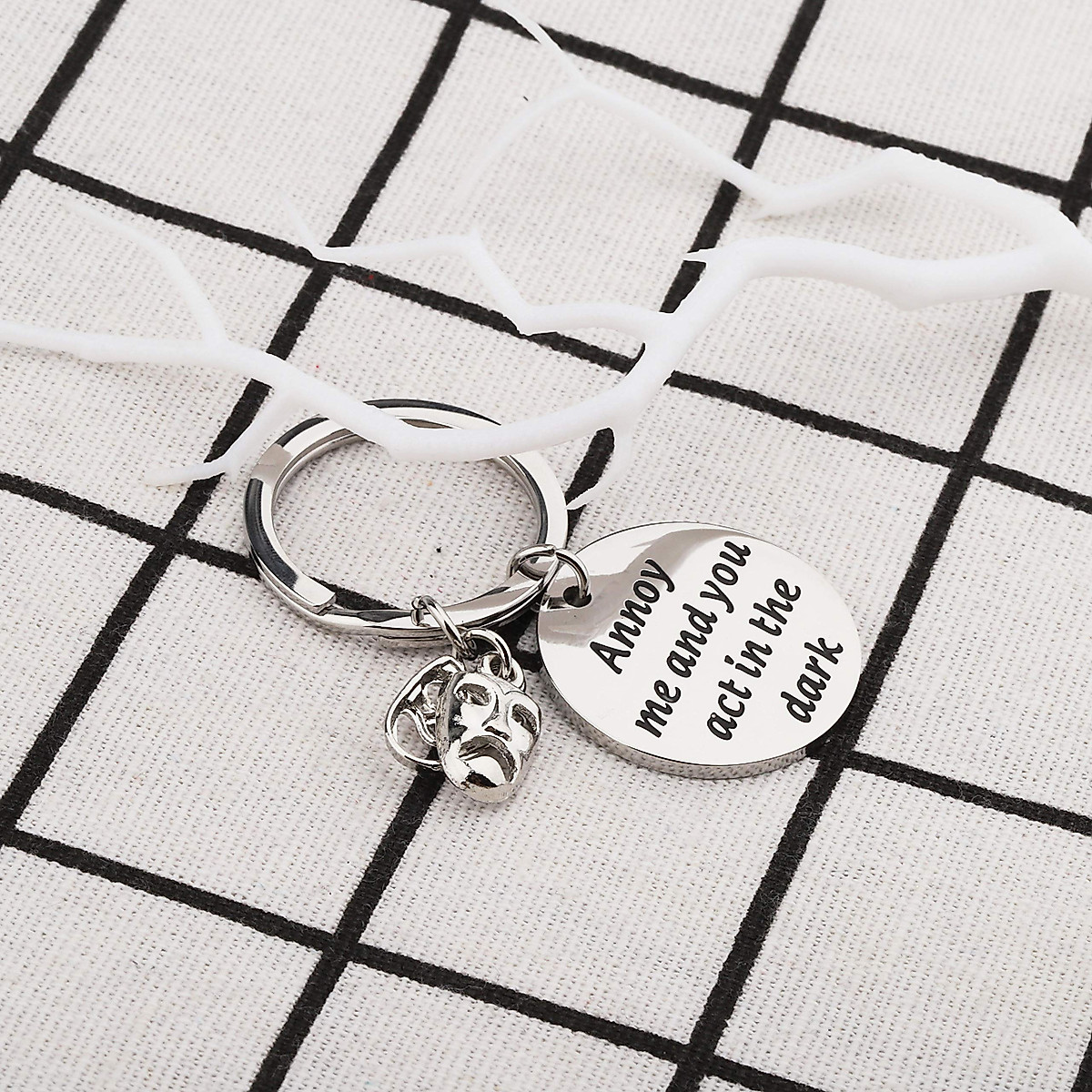 BAUNA Theatre Broadway Drama Actor Gifts Annoy Me and You Act in The Dark Key Ring Funny Theatre Gift Musicals Gifts for Stage Manager Thespians and Stage Geeks (Funny Theatre Keychain)