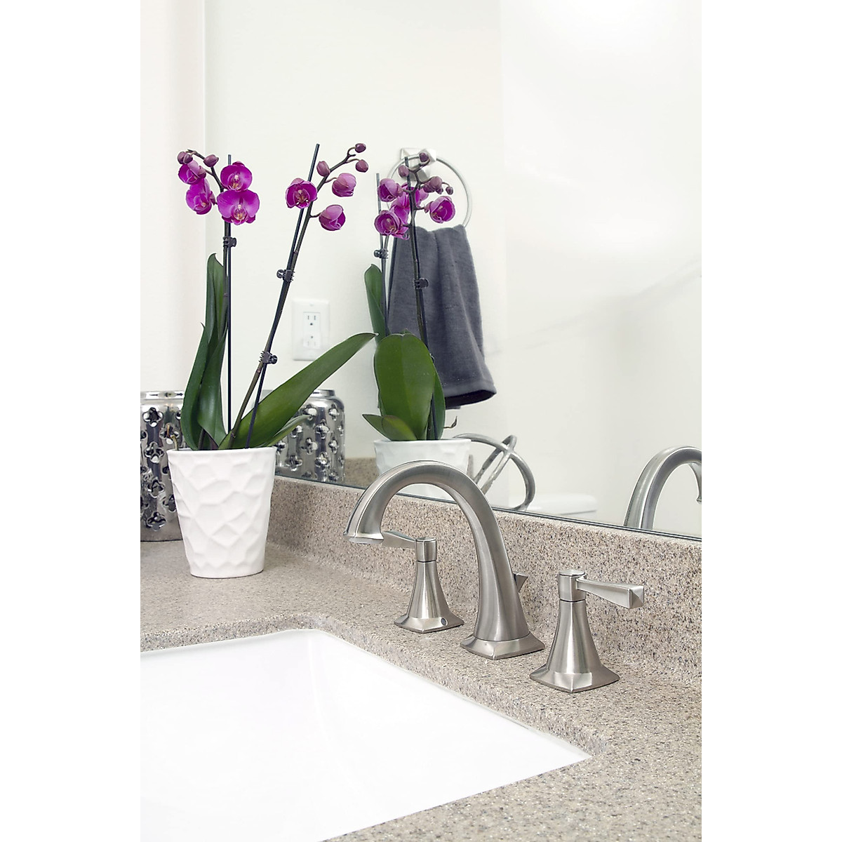 Design House 546937 Perth Widespread Bathroom, Satin Nickel, 2-Handle Lavatory Faucet