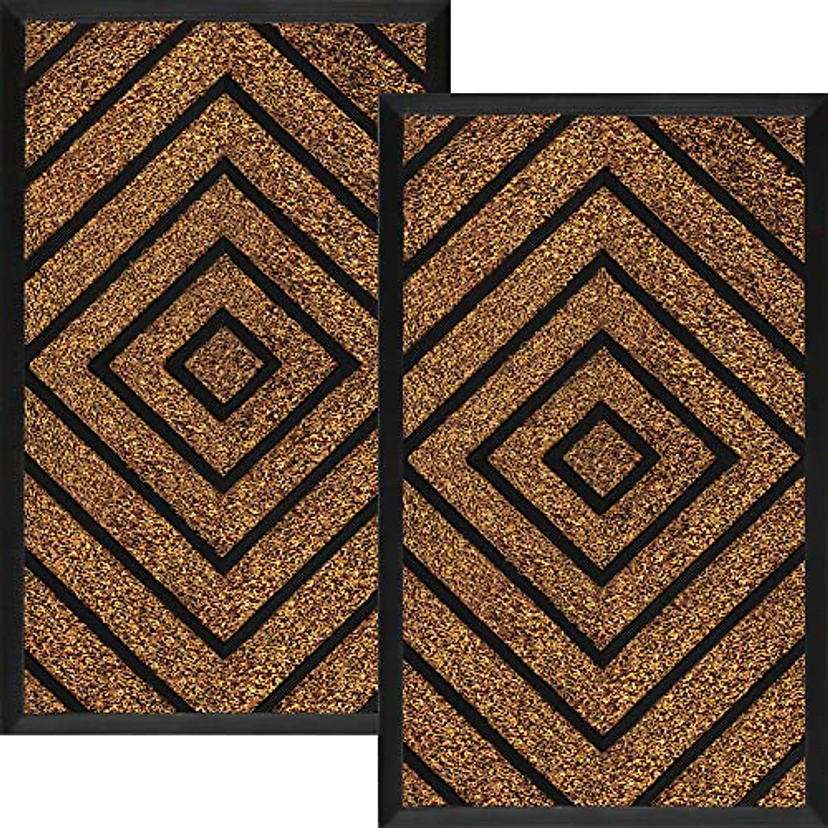 ubdyo Extra Durable Door Mat - 2 Pack - Front Door Mat - 30''x18'' - Welcome Mats Outdoor - Outdoor Mat - Front Door Mat Entrance - Indoor - Entryway Rug - Brown (2-Pack)