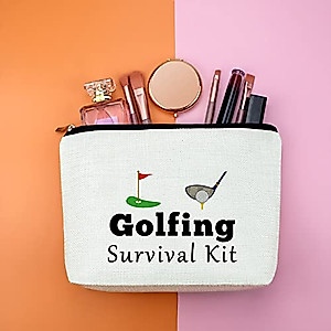Golf Team Gifts for Women Makeup Bag Golf Gifts for Golf Lover Golfer Cosmetic Bags Golf Player Gifts Travel Cosmetic Pouch for Friends Golfer Makeup Pouch Zipper Bag Christmas Birthday Present