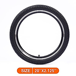 WEEROCK 20 Inch Bike Tire Folding Bead Replacement Tyre 20 * 2.125 for Child Bike Kids Bike BMX Mountain Bicycle MTB, Black