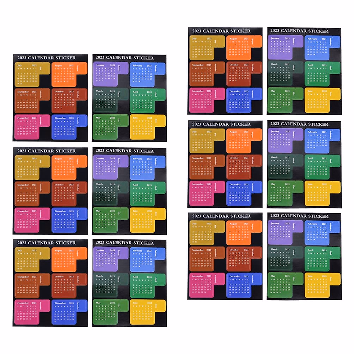 Kisangel 12 Sheets 2023 Calendar Stickers Self Adhesive Labels Sticker Monthly Calendar Tabs Monthly Adhesive Tabs for Bullet Notebook Journal Planner