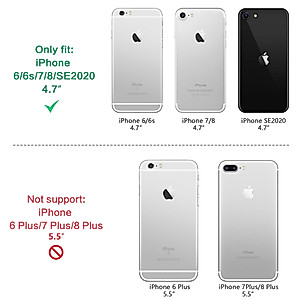 IDYStar for iPhone SE 2020 Case with Screen Protector,Shockproof Drop Test Cover with Car Mount Kickstand Lightweight Protective Case for iPhone 6/6s/7/8/SE 2020/SE 3 2022,Black