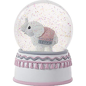 Precious Moments Love You Tons Elephant Musical Snow Globe, One Size, Pink