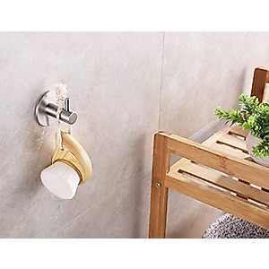 Onwon Self Adhesive Bathroom Hook Towel Robe, Brushed SUS304 Stainless Steel, Coat Hook, Key Holder, Umbrella Hats Clothes Heavy Duty Wall Hooks, Pack of 4 Pieces