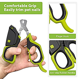 Pecute Cat Nail Clipper with Adjustable Light, Cat Nail Trimmer with Sharp Stainless Steel, Curved Head, LED Pet Nail Clippers for Cats, Kitten, Rabbit, Small Dog, Bird, Ferret, and Small Animals