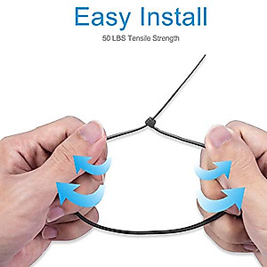 TEVADO 100 Pack Cable Zip Ties Heavy Duty 12 Inch, Premium Plastic Wire Ties with 50 Pounds Tensile Strength, Multi-Purpose Self-Locking Black Nylon Zip Ties for Indoor and Outdoor