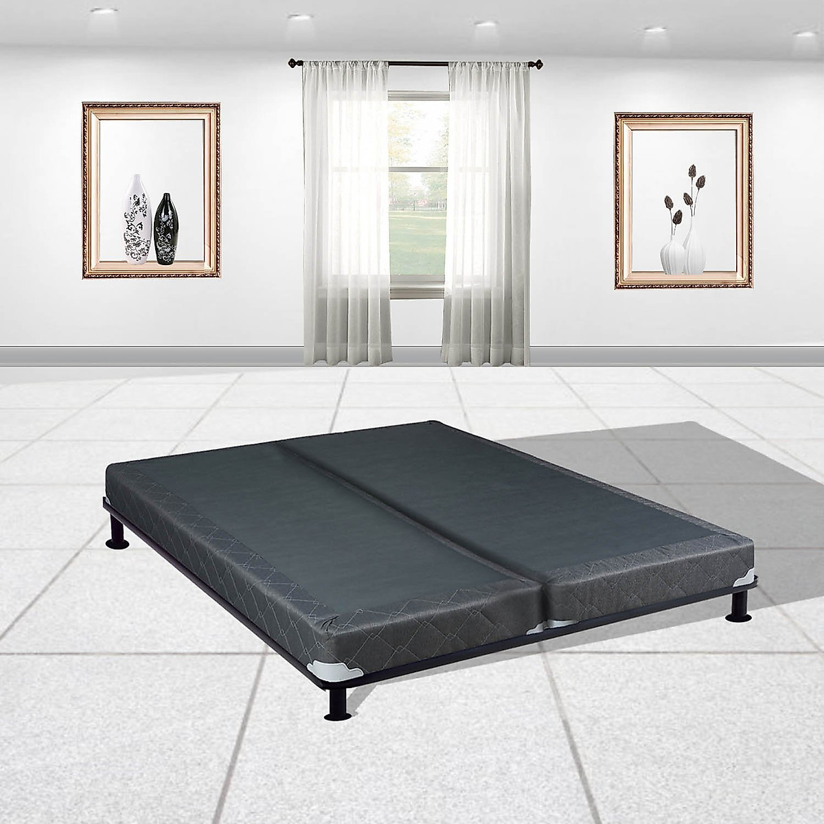 Mattress Solution 4-Inch Assembled Semi Flex Split Box Foundation for Mattress, Spring Air Colletion, Queen, Size