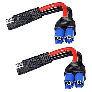 Faoyliye (2-Pack) SAE to EC5 Male Plug Quick Connection Adapter Connector,10AWG SAE Power Automotive Adapter Cable Suitable for Solar Battery Car Battery -15cm