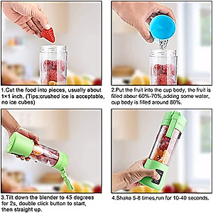 Portable Blender, Personal Sizes Juice Blenders Shake, Mini Smoothie Jucier Blender Cups for Shakes and Smoothies, Electric USB Rechargeable Juicer Machine, Portable Smoothie Maker Blender Jet with 6 Blades(Purple)