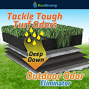 Eco Strong Outdoor Odor Eliminator | Outside Dog Urine Enzyme Cleaner – Powerful Pet, Cat, Animal Scent Deodorizer | Professional Strength for Yard, Turf, Kennels, Patios, Decks (Gallon with Sprayer)