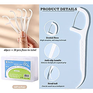 [4Pack] Floss Pick Dispenser Portable Floss Holder, Floss Picks Cases Automatic Floss Storage Organizer Travel Floss Threaders for Women Men Teeth Cleaning (4pcs, Black)
