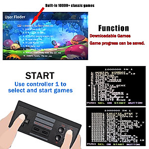 Wireless retro video game console, Plug and Play Video Game TV Stick 4K Built-in 10000+ nostalgia stick classic games system,with Dual 2.4g wireless controller gamepad, HD output games tv stick