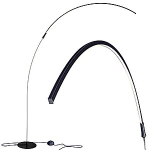 Brightech Sparq Arc Floor Lamp, Ultra Bright Lamp for Living Rooms & Offices – 3-Way Dimmable Smart, Tall Contemporary Standing Lamp for Reading in Bedrooms - Black