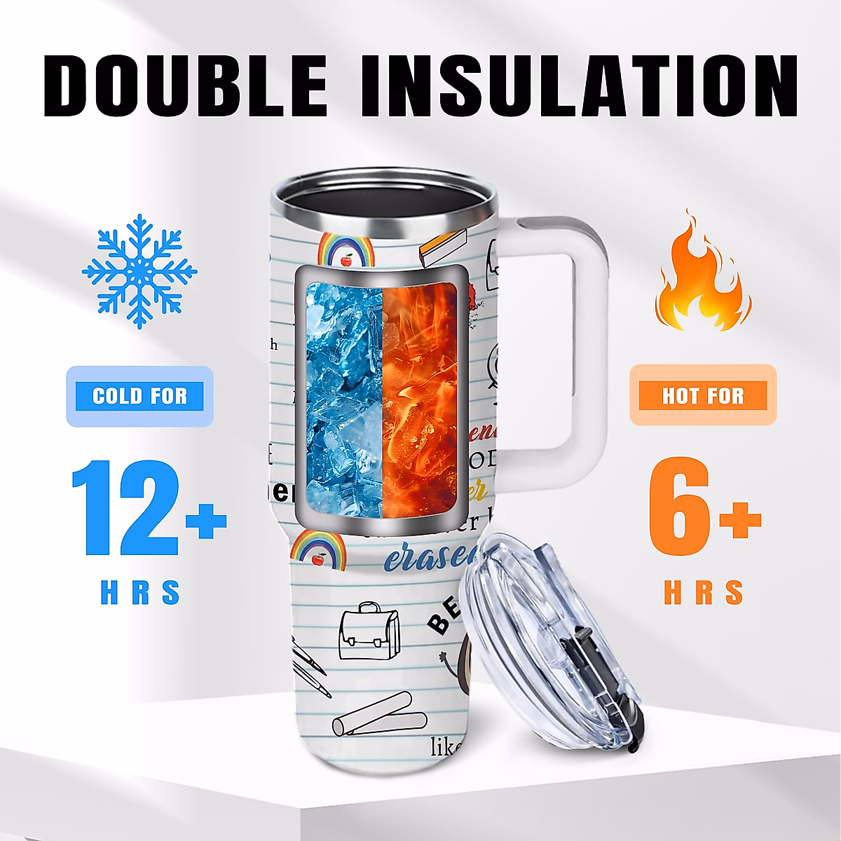 NIAXAUYT Teacher Appreciation Gifts - Birthday Gifts for Teachers Tumbler 40oz - Best Teachers Gift for Teacher Week, Graduation, Back to School, Christmas