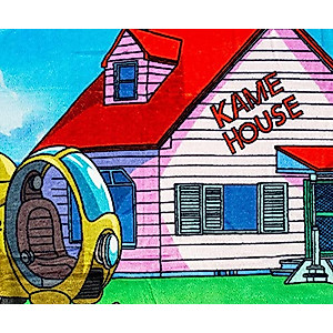 Dragon Ball Z Kame House Plush Throw Blanket | Fleece Blanket Cover, Cozy Sherpa Wrap For Sofa And Bed, Home Decor Room Essentials | Anime Manga Gifts And Collectibles | 45 x 60 Inches