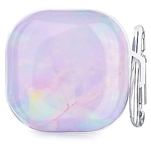 OLEBAND Galaxy Buds 2 Pro/Buds Live/Buds pro/Buds 2 case with Cute Pattern and Keychain Accessory,Hard Cover for Women and Girls,Colorful Marble