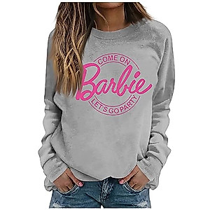 Come On Let's Go Party Bar-bie Sweatshirt for Women Trendy Girls Shirt Cute Bachelorette Pullover Fall Casual Holiday Tops