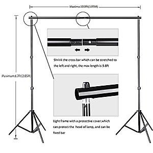HYJ-INC Photo Video Studio 10 Ft Adjustable Background Stand Backdrop Support System Kit with Photography Background Holder Carry Bag