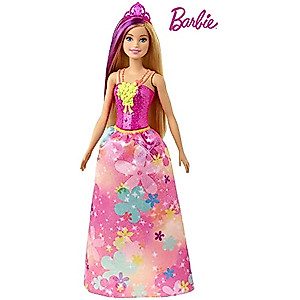 Barbie Dreamtopia Princess Doll, 12-inch, Blonde with Purple Hairstreak Wearing Pink Skirt and Tiara, for 3 to 7 Year Olds