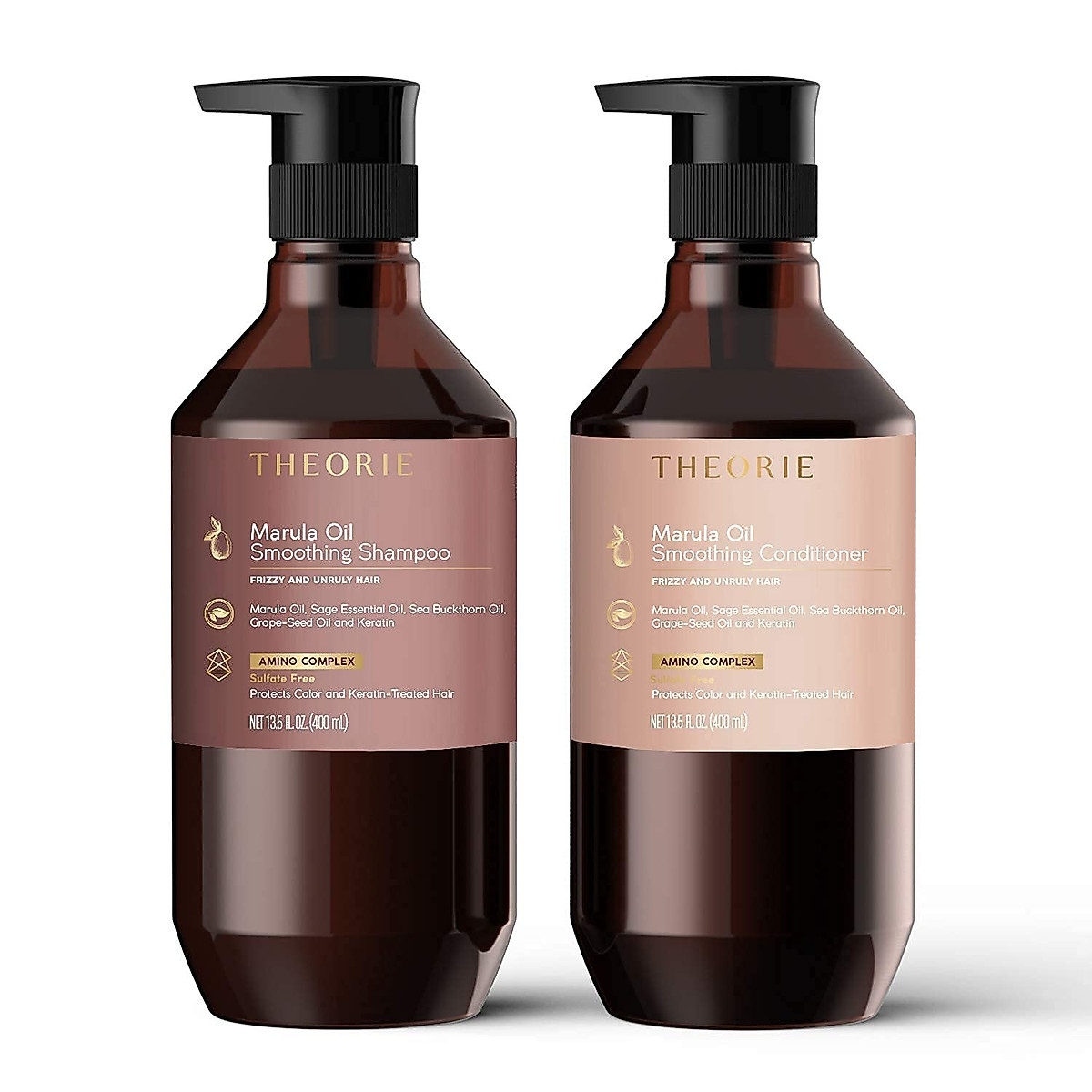 Theorie Marula Oil Hair Smoothing Conditioner - Frizz Control with Marula, Sea Buckthorn & Grape Seed Oils, Sulfate & Gluten Free, All Hair Types, 800 ML