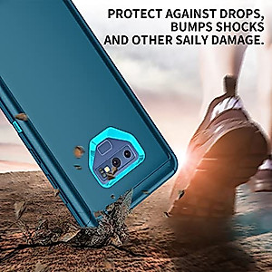 Mieziba for Galaxy Note 9 Case,Shockproof Dropproof Dustproof,3-Layer Full Body Protection Heavy Duty High Impact Hard Cover Case for Samasung Galaxy Note 9,Turquoise