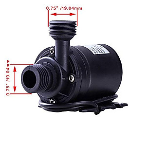 ZAOJIAO DC 12V Brushless Water Pump 1/2'' Male Thread Centrifugal Submersible Pump 800L/H 210GPH 4M/13ft for Fountain Solar Panel Pond Aquarium Water Circulation System