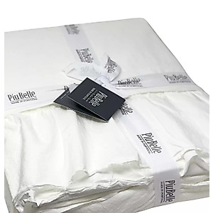 Piubelle Piu Belle Portugal Luxury Queen Size 3 Piece White Ruffle Duvet Cover Set Premium Quality 100% Cotton Shabby Chic Style