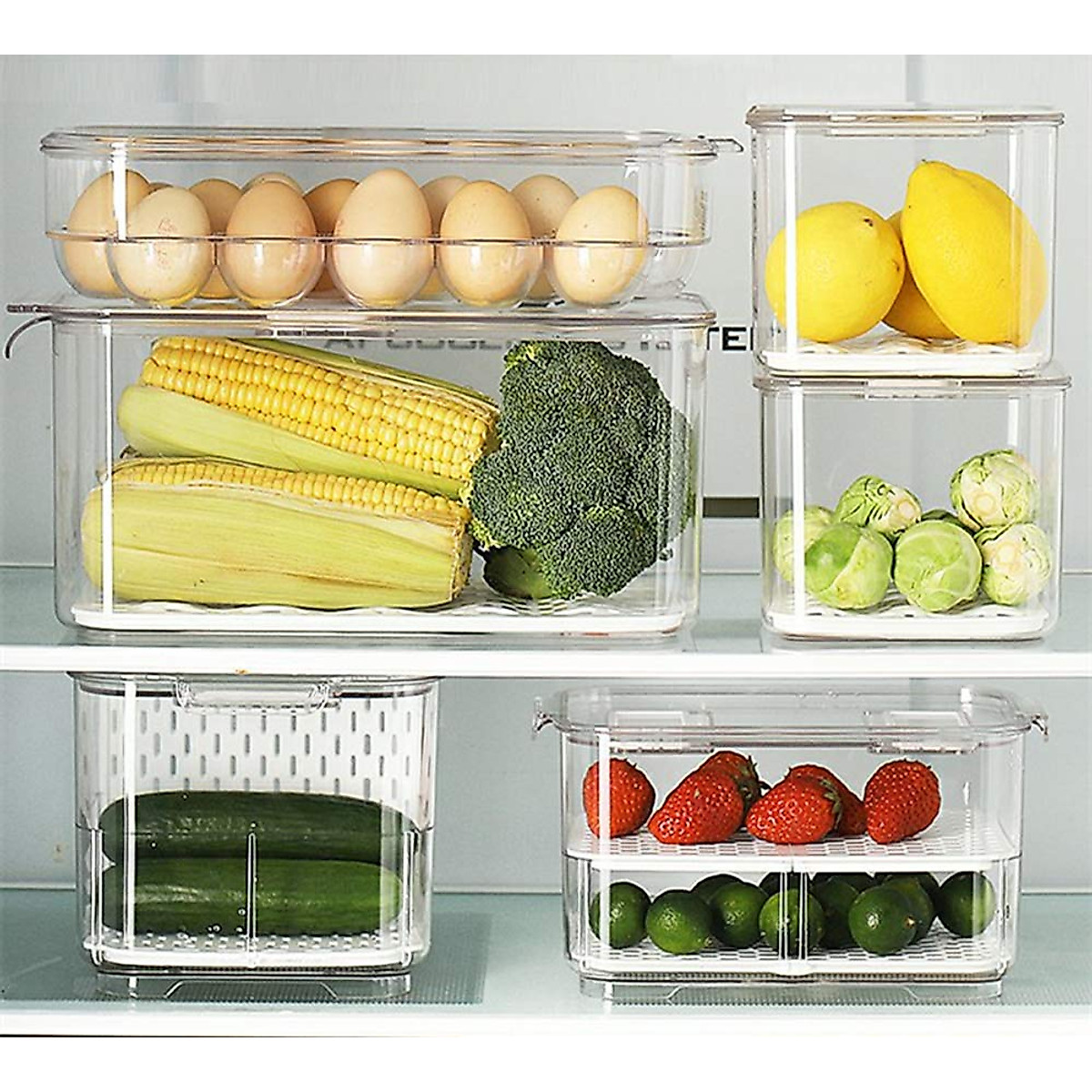 Vegetable Fruit Storage Containers, Refrigerator Storage Containers Fridge Food Storage Containers Produce Saver FreshWorks Produce Food Storage Container
