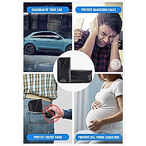 LANPARD Faraday Bag for Phones and Car Keys, 2 Pack RFID Signal Blocking Bag, Carbon Fiber Material Shielding Case for Cell Phone Privacy Protection & Key Fob, Anti-Tracking Anti-Hacking Case Blocker