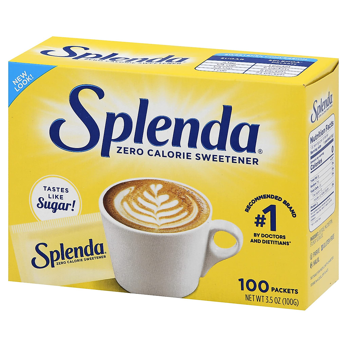 SPLENDA Zero Calorie Sweetener, 100 Count Packets