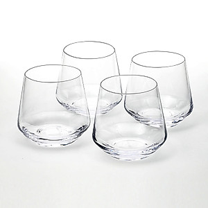 LEMONSODA High-End Double Rocks Glasses (Set of 4) – Lead-Free Crystal – Perfect for Scotch, Bourbon, Old-Fashioned – 400mL Capacity – Gift Box Included.