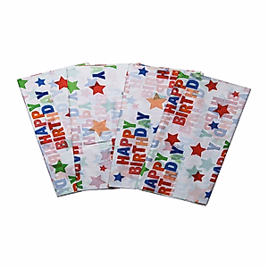 AB Volts Happy Birthday Tablecloth - 54" x 108" Rectangle Plastic Table Cloth for Birthday Parties, Birthday Picnics, Birthday Outings & Camping - Disposable Tablecloths