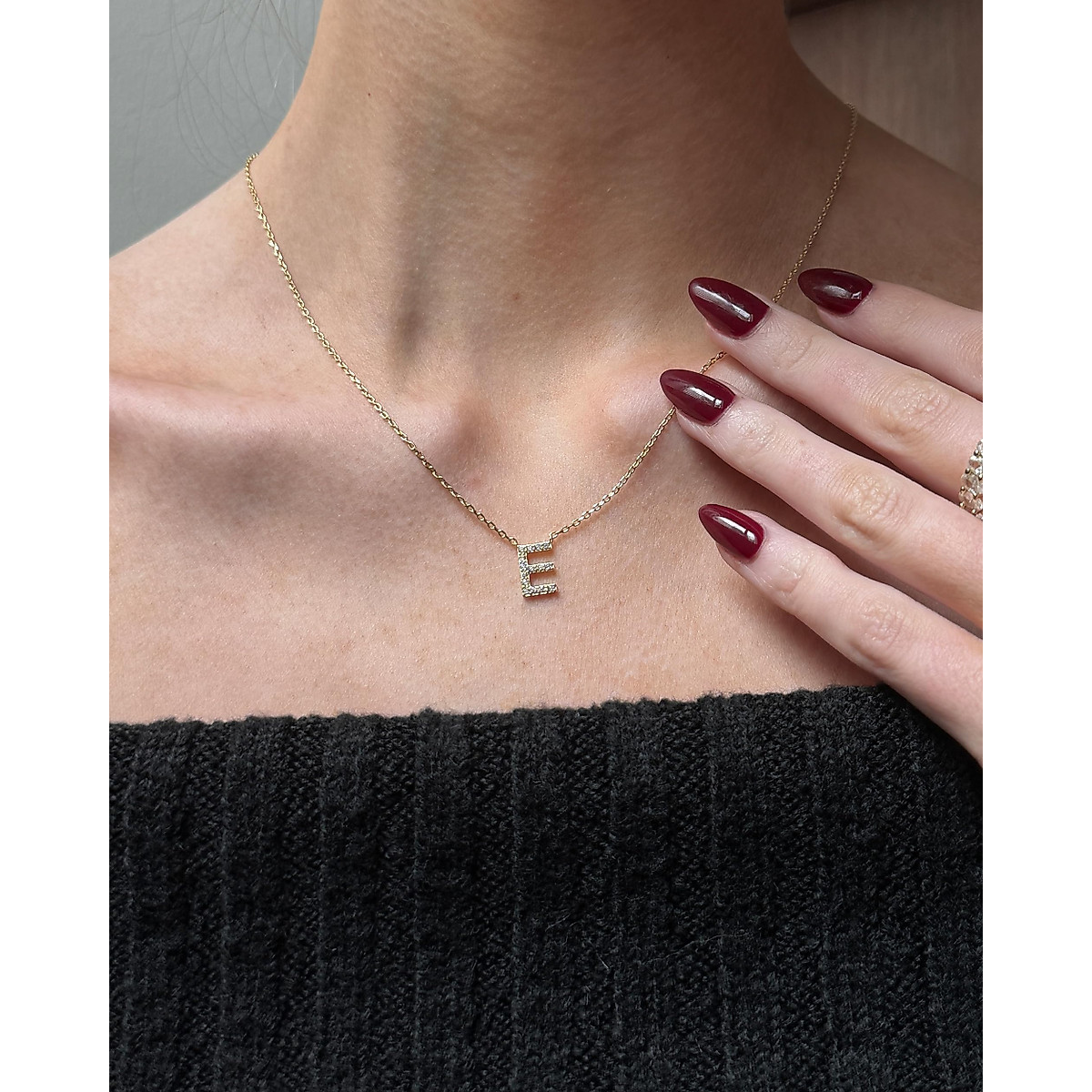 PAVOI 14K White Gold Plated Cubic Zirconia Initial Necklace | Letter Necklaces for Women | S Initial