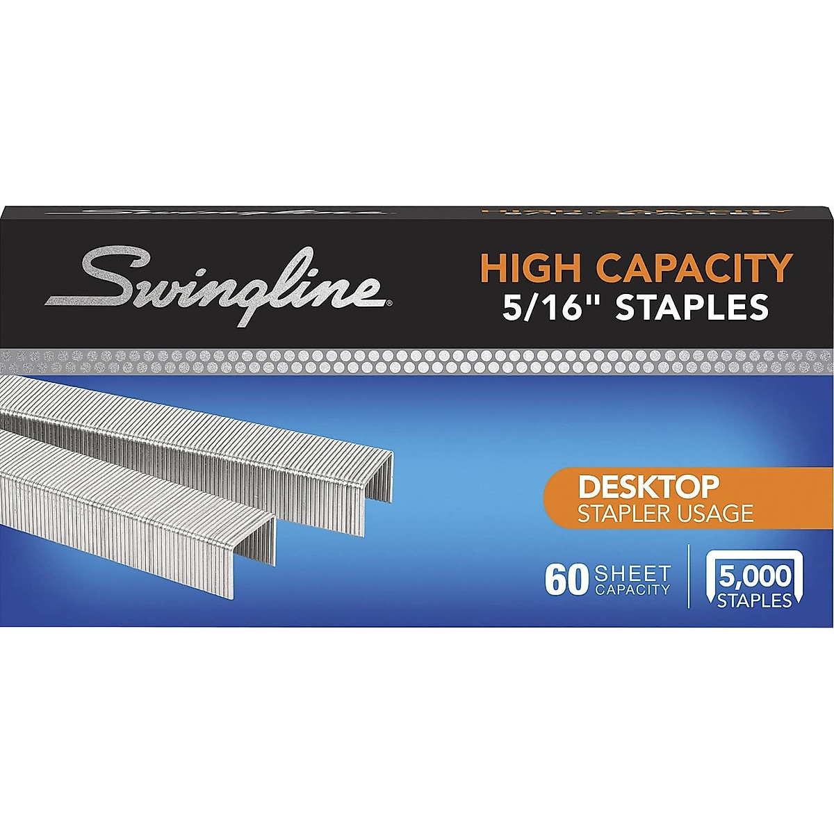 Swingline Staples, High Capacity, 60 Sheet Capacity, 5/16" Length, 210/Strip, 5000/Box (S7081032)