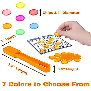 MR CHIPS Made in USA Magnetic Wand with 100 Bingo Plus Extra Orange Chips