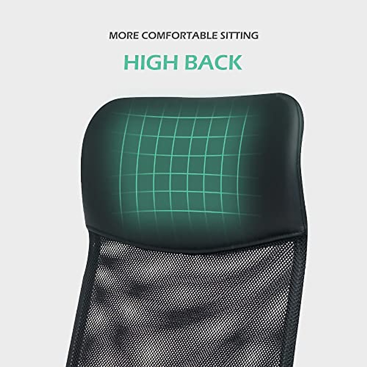 T-THREE.High Back Adjustable Office Chair Ergonomic Mesh Swivel Chair Office Chair Desk Chair Headrest and Lumbar Support Height Adjustable 360°Swivel Rocking Function Mesh Back Seat for Home Office