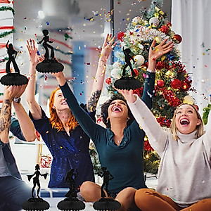 6 PCS 70's Disco Party Decorations 70s Disco Dancing Honeycomb Table Centerpiece Black Glitter 80's Disco Dancer Table Toppers Honeycomb Centerpieces for Music Disco Theme Birthday Party Supplies