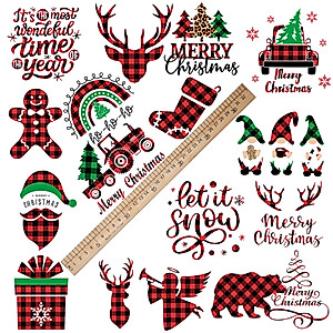 Dilunave 60 Sheets Christmas Iron on Transfers Santa Claus Patches Stickers Washable Heat Appliques Thermal Transfer Stickers for Shirt Cloth DIY Crafts Party Favors(Truck)