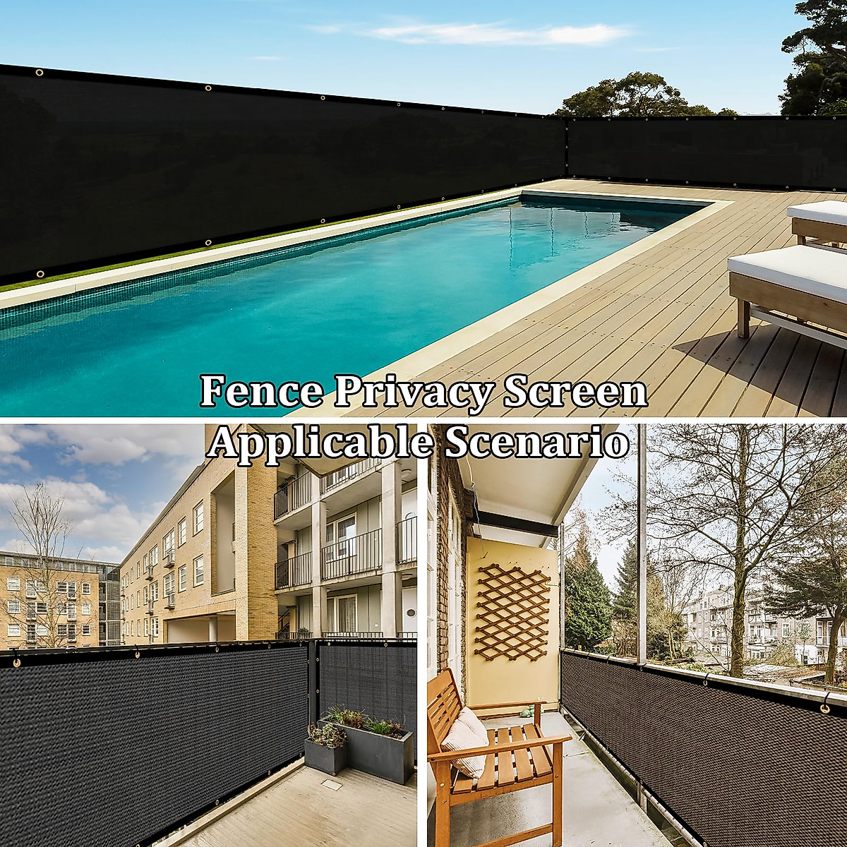 Shade&Beyond 5' X 25' Fence Privacy Screen Heavy Duty 170 GSM Fencing Mesh Shade Net Cover for Wall Garden Yard Backyard Indoor Outdoor Decoration, Green