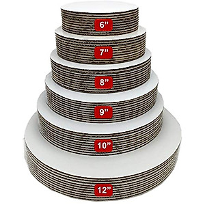 Hobbyland Cake Boards Circle White Coated Greaseproof (7" Round, 10 Cake Boards)